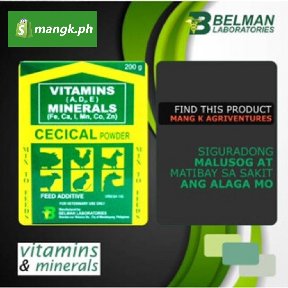 200 Grams CECICAL POWDER Vitamins + Minerals Feed Additive for Animals ...